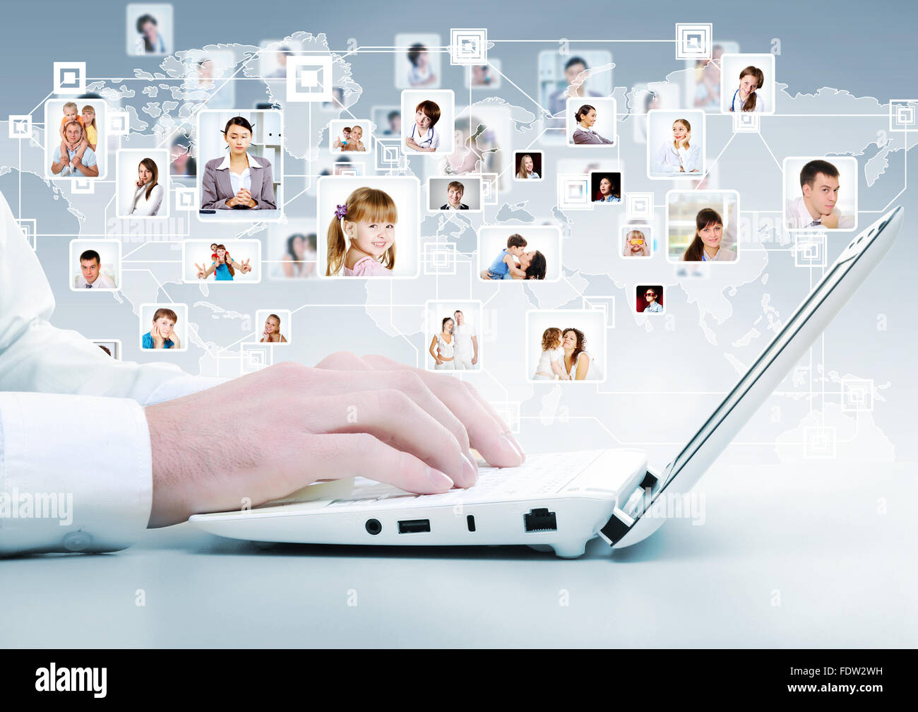 Symbol of social network with people images Stock Photo - Alamy