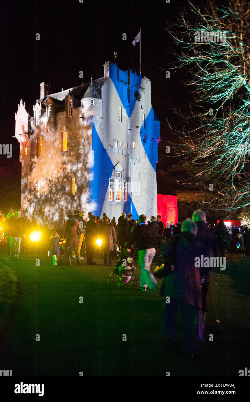 Crathes Castle is lit up with projections at the Enchanted Castle event ...