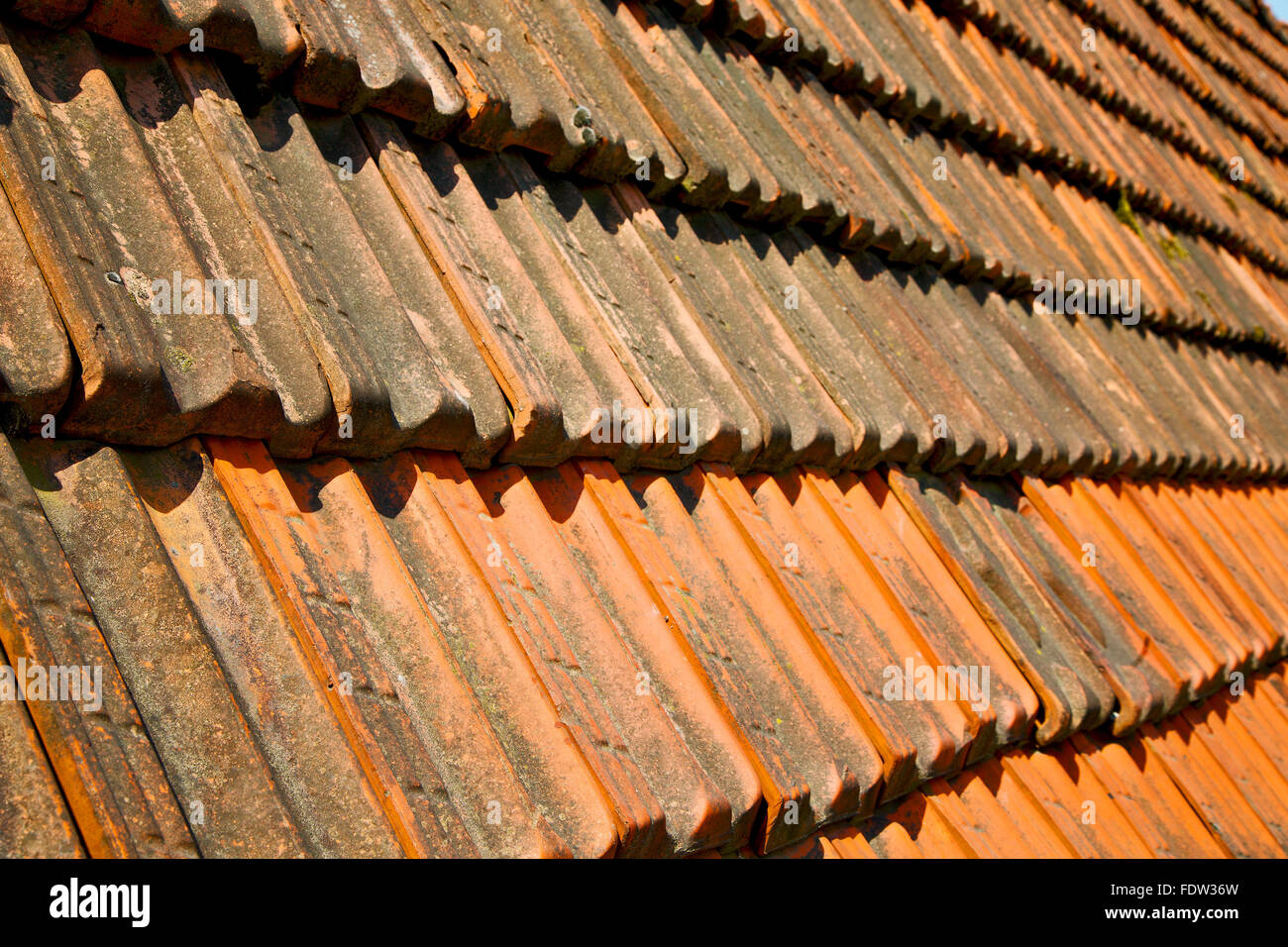 old roof in italy the line and texture of diagonal architecture Stock ...