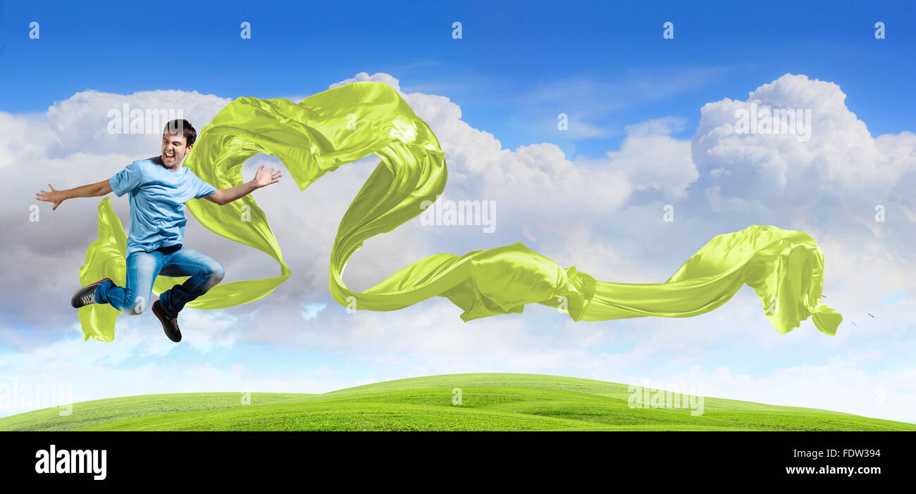 Young male dancer and green heart symbol from frabrique Stock Photo - Alamy