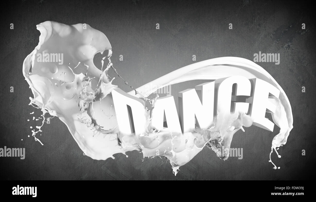 Word Dance on grey background with white splashes around Stock Photo ...