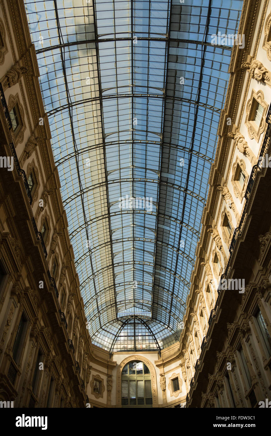 the vaulted glass ceiling of a 19th century arcade Stock Photo - Alamy