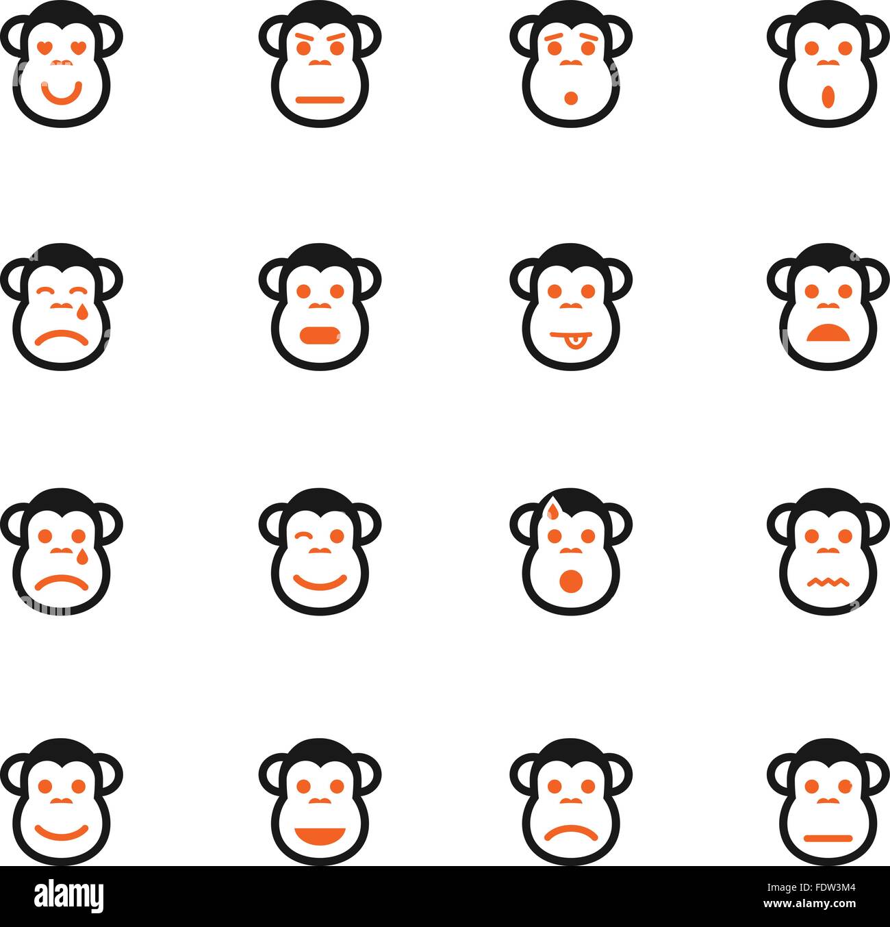 Monkey emotions Stock Vector Images - Alamy