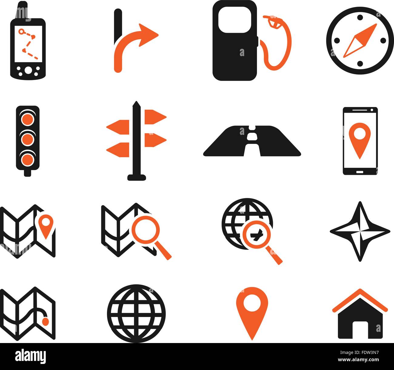 Navigation simply icons Stock Vector Image & Art - Alamy