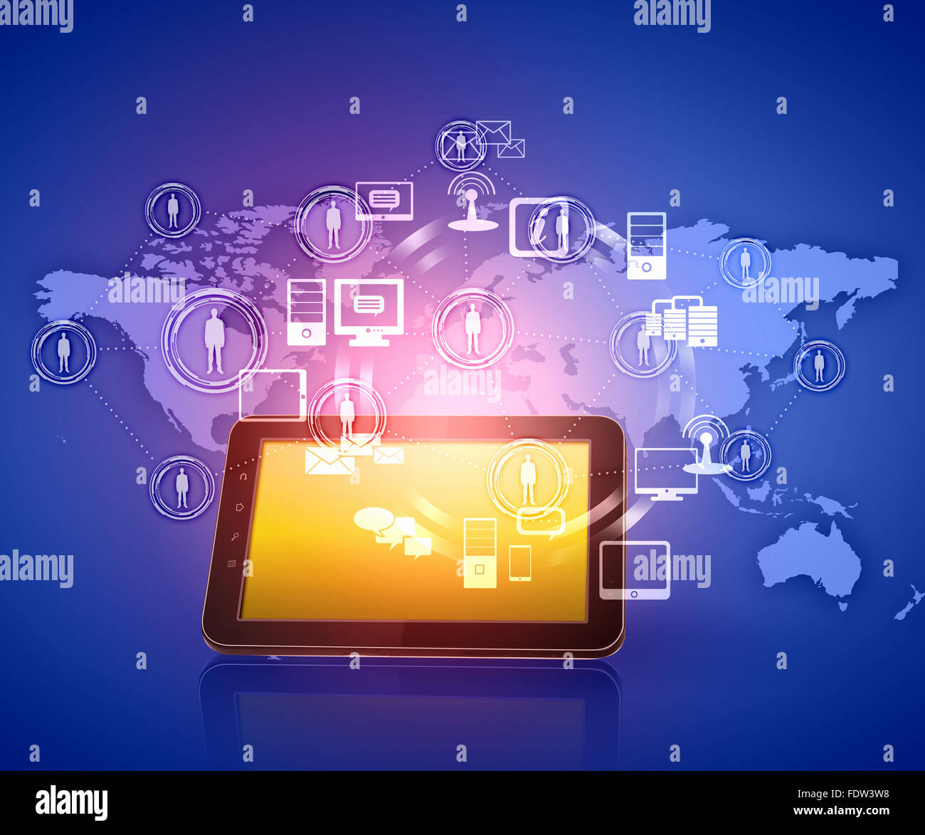 social network, communication in the global computer networks Stock ...