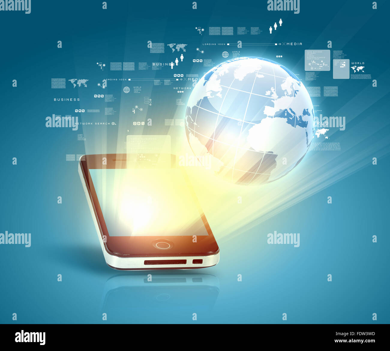 social network, communication in the global computer networks Stock ...