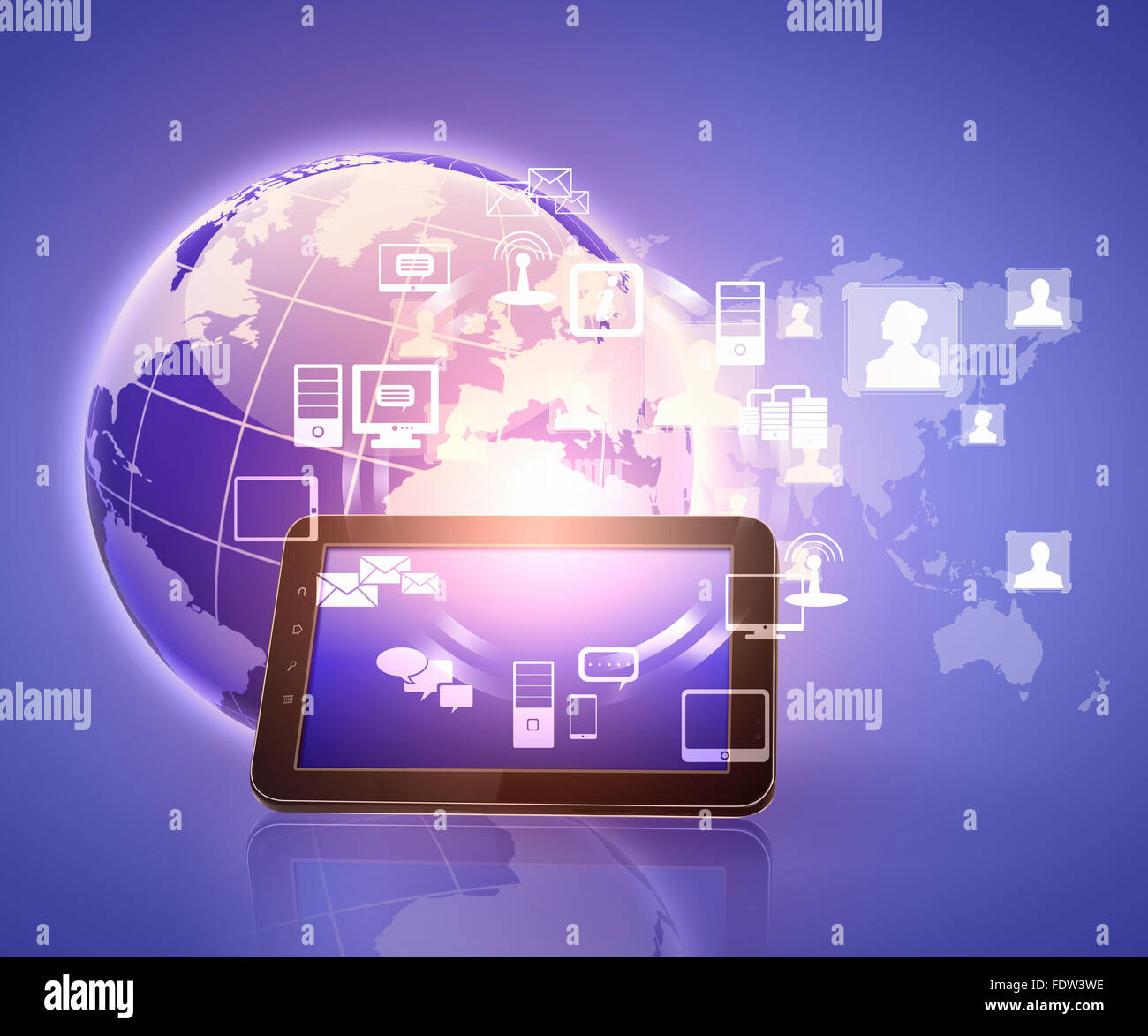 social network, communication in the global computer networks Stock ...