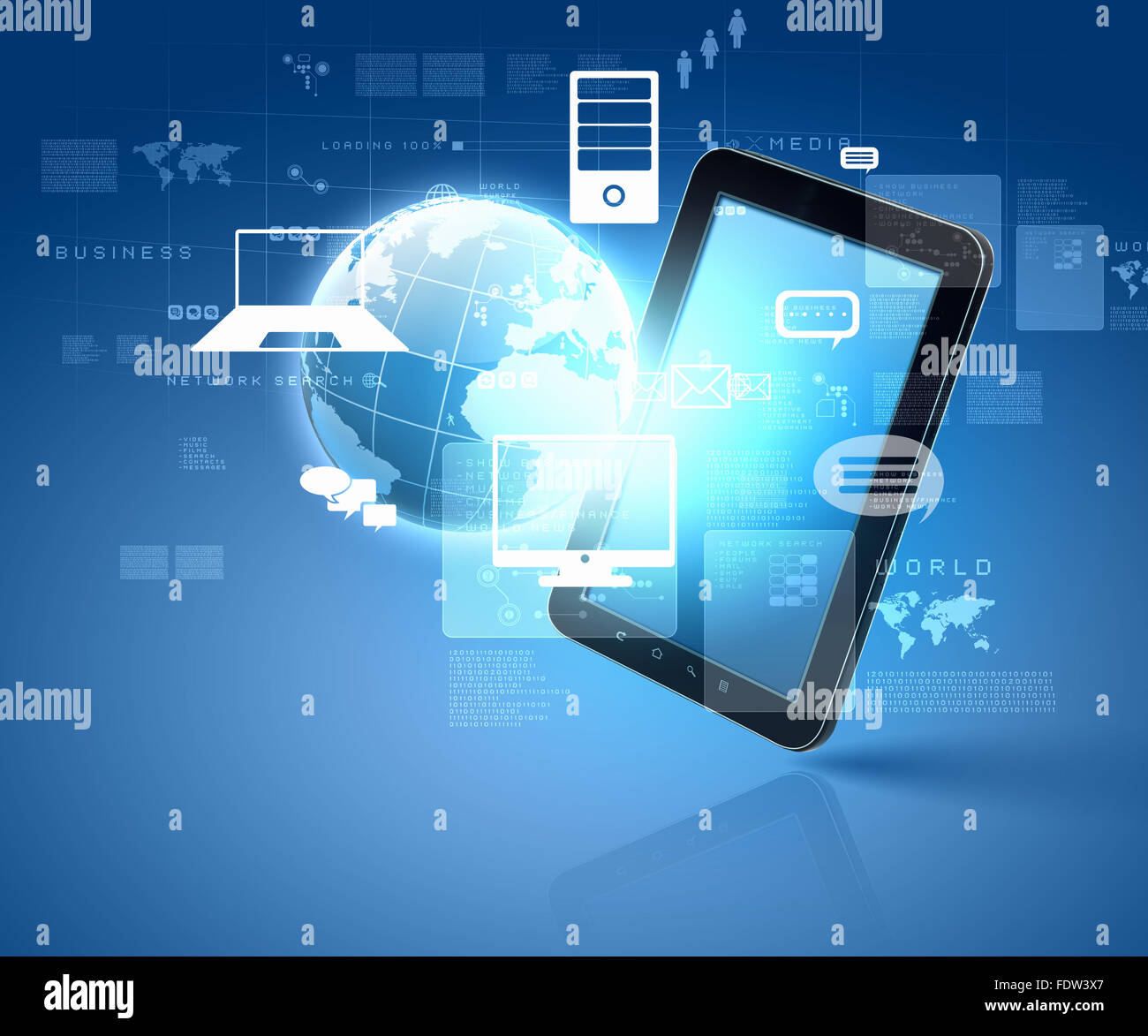 social network, communication in the global computer networks Stock ...