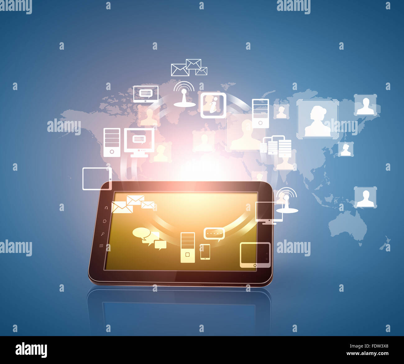 social network, communication in the global computer networks Stock ...