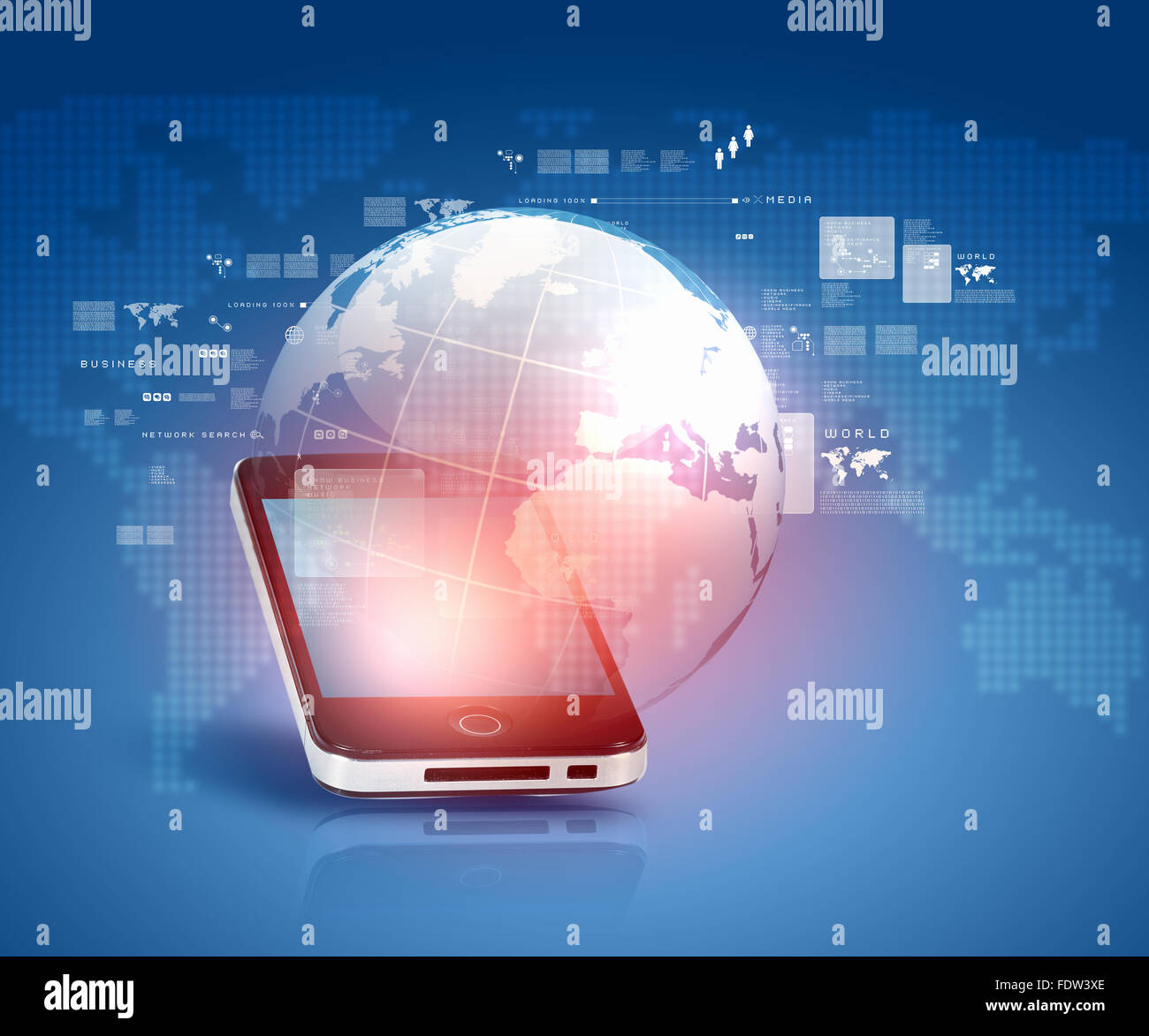 social network, communication in the global computer networks Stock ...
