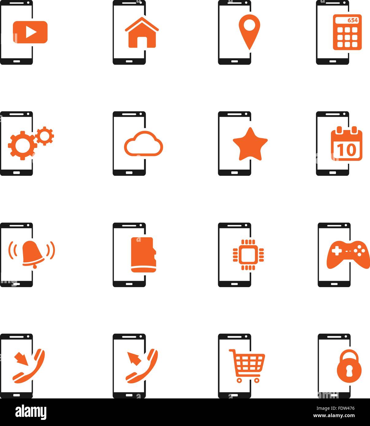 Smartphone simply icons Stock Vector Image & Art - Alamy