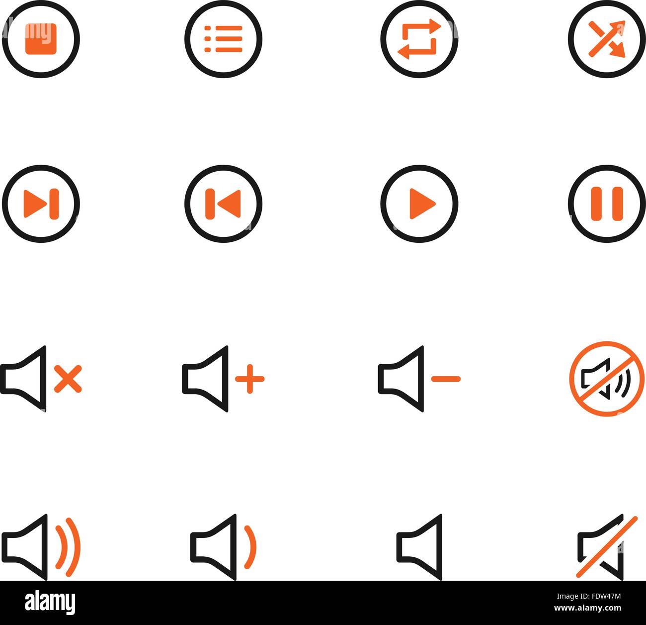 Recording studio icons circle hi-res stock photography and images - Alamy