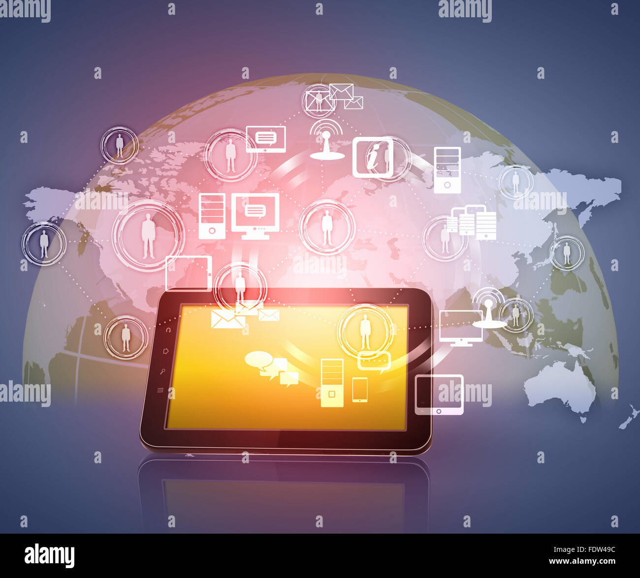 social network, communication in the global computer networks Stock ...