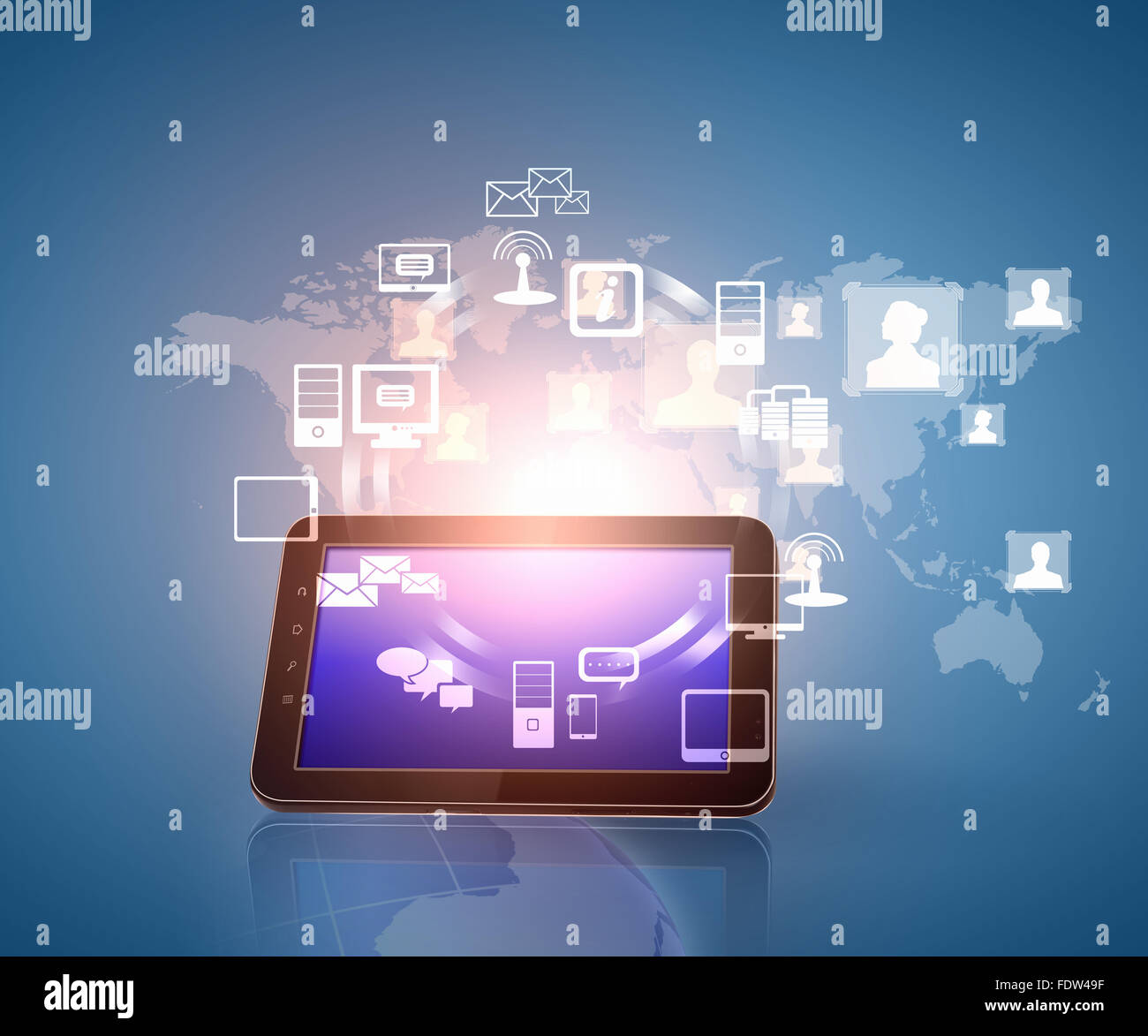 social network, communication in the global computer networks Stock ...