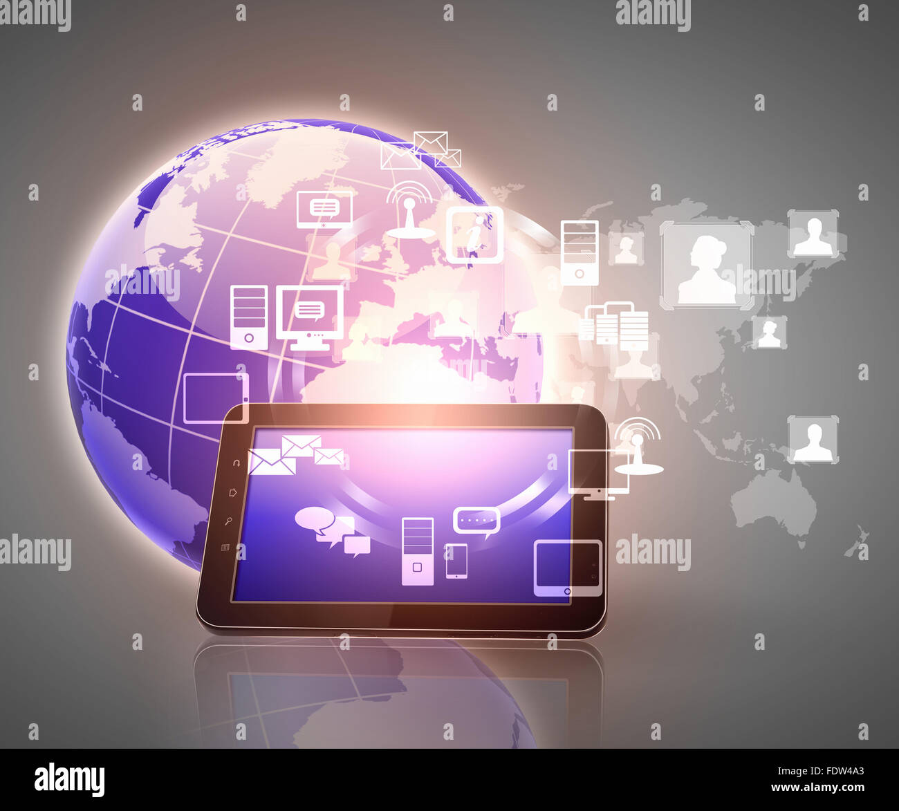 social network, communication in the global computer networks Stock ...