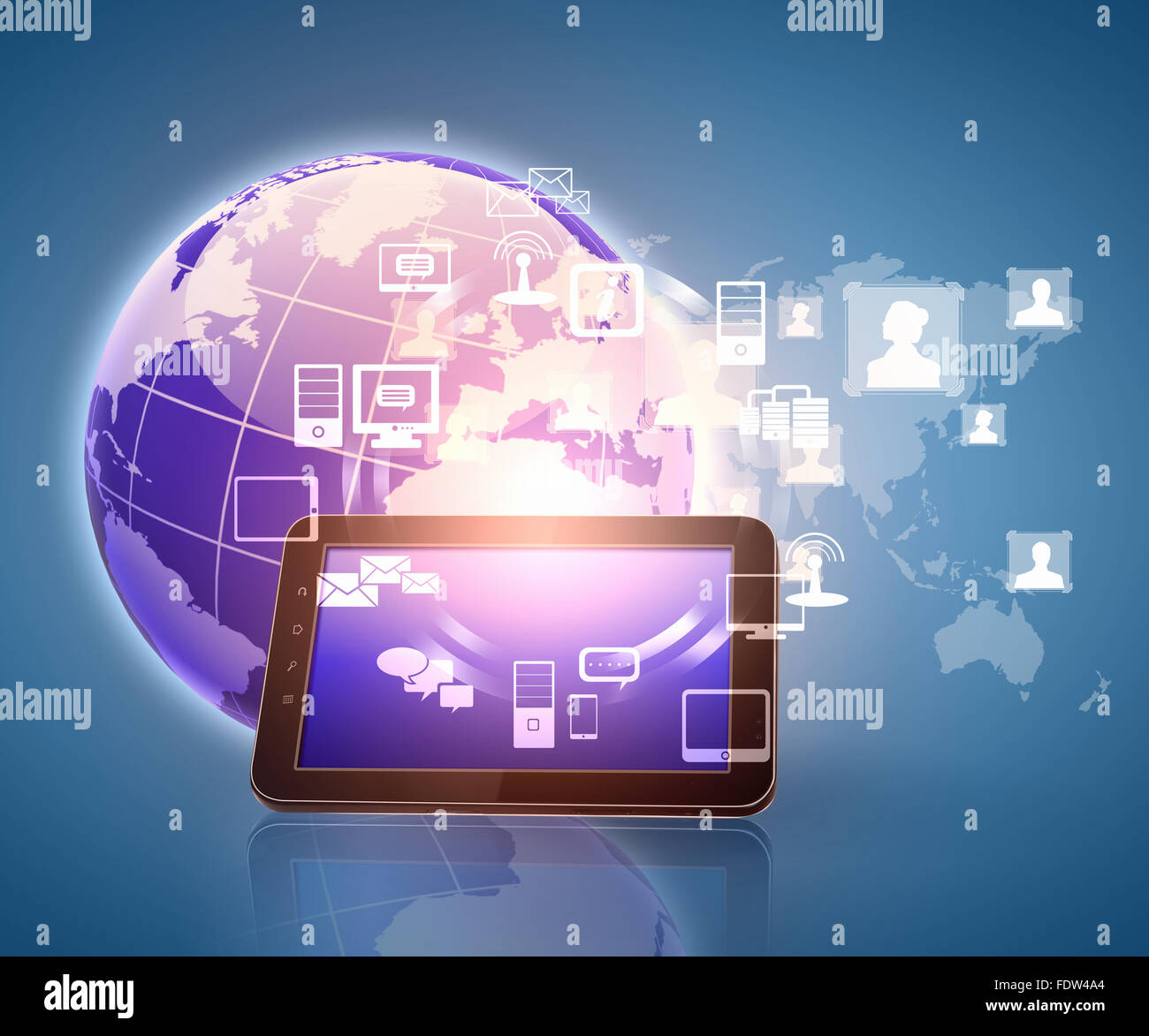 social network, communication in the global computer networks Stock ...