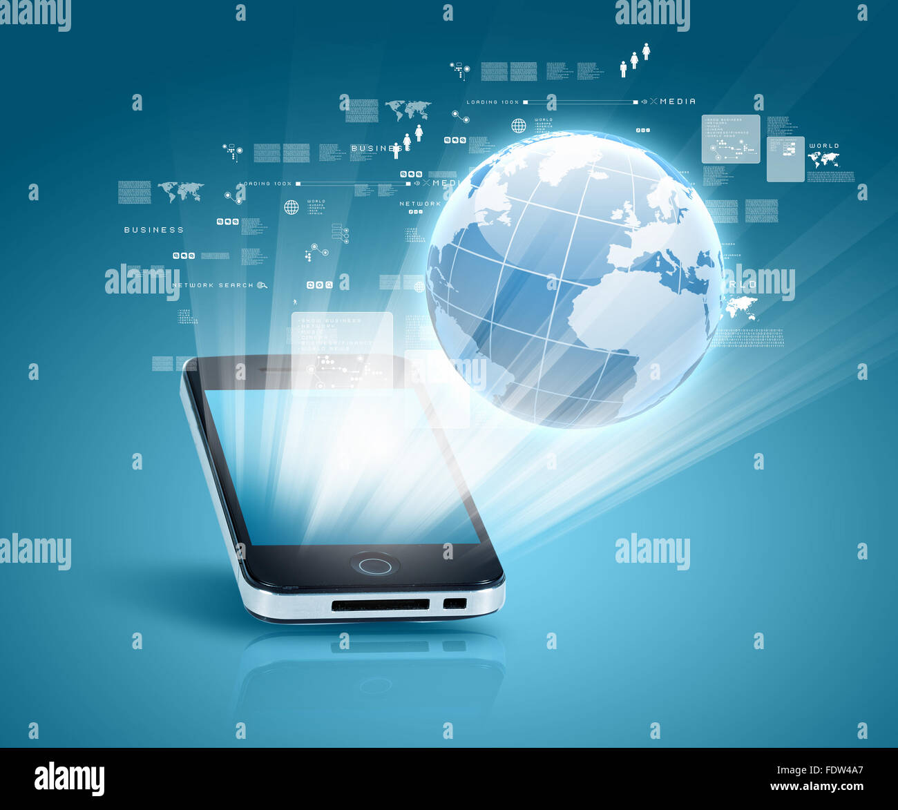 social network, communication in the global computer networks Stock ...