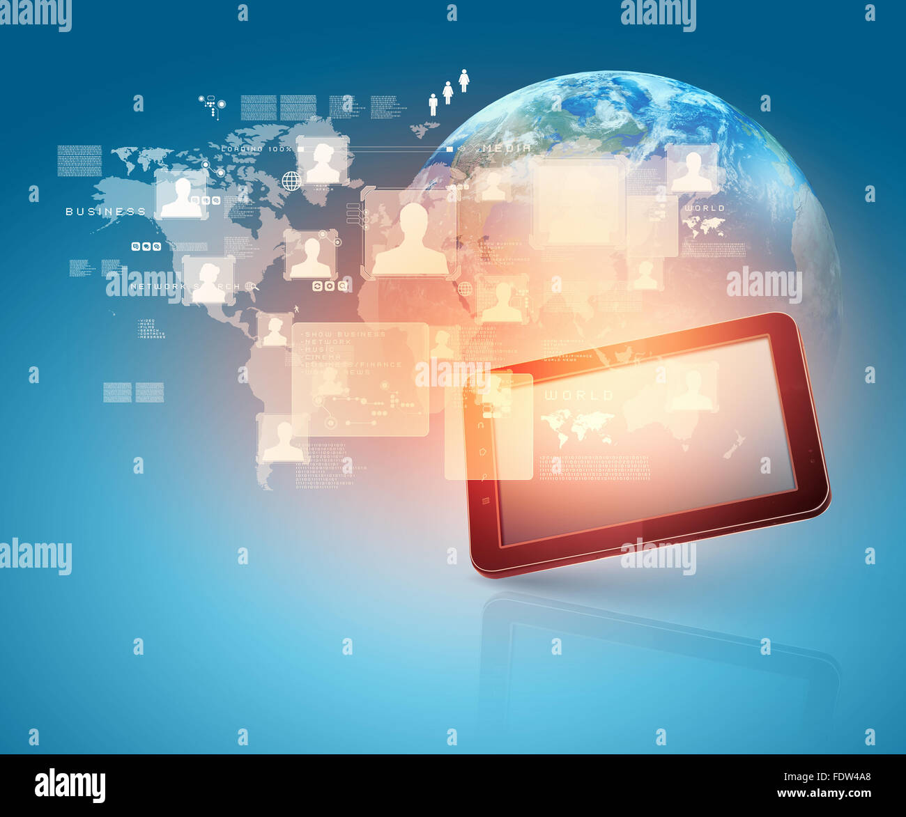 social network, communication in the global computer networks Stock ...