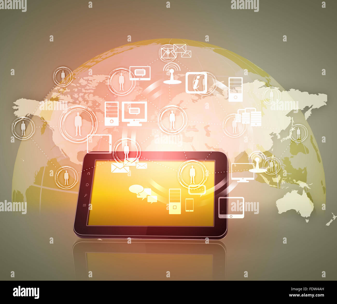 social network, communication in the global computer networks Stock ...