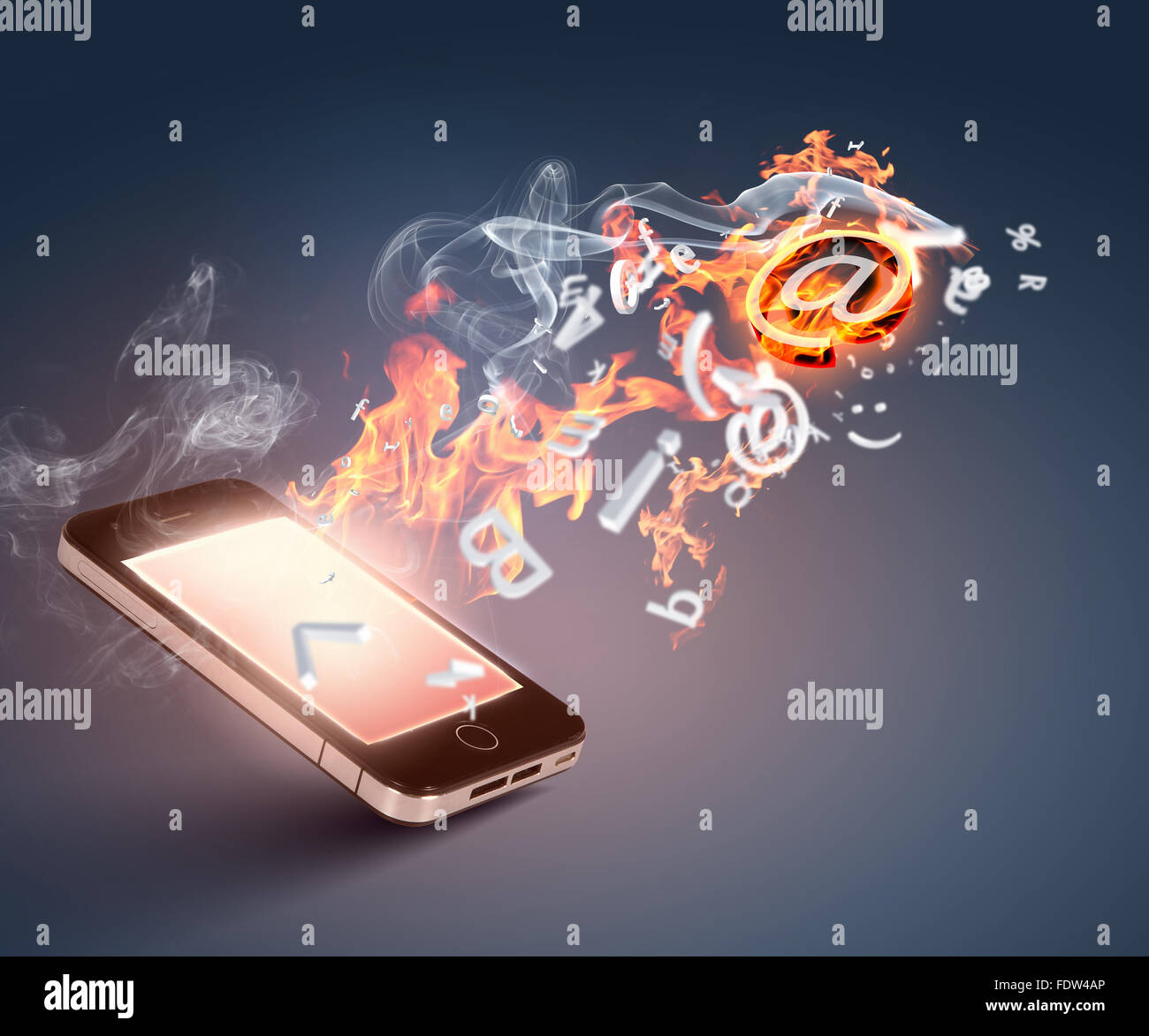 Modern communication technology illustration with messages and devices ...
