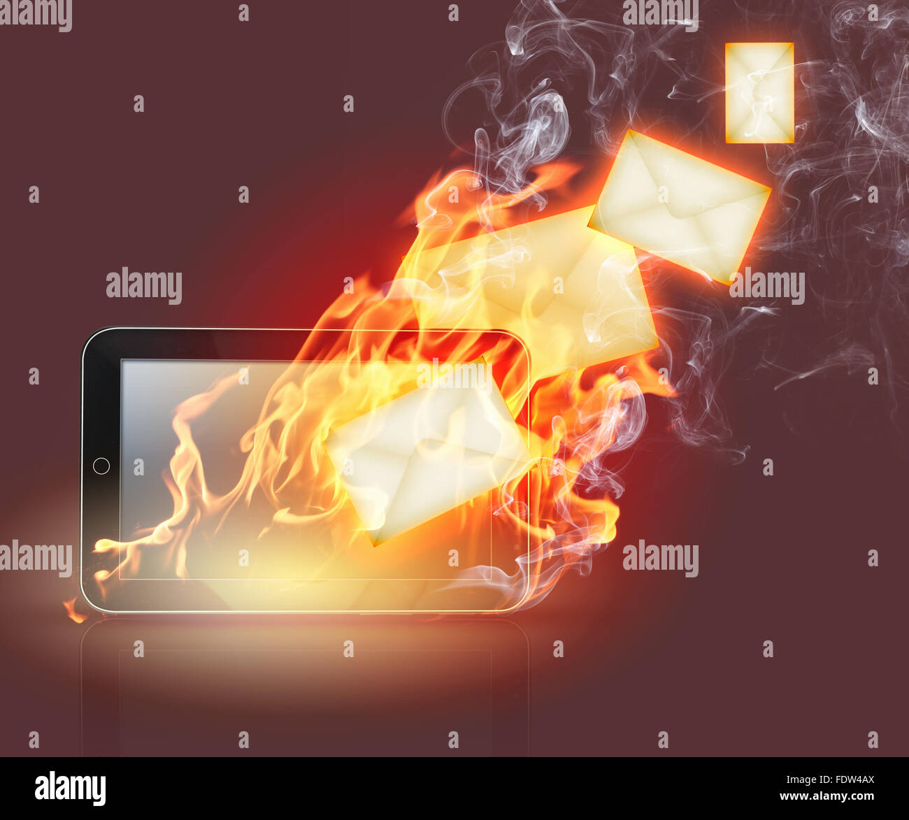 Modern communication technology illustration with messages and devices ...