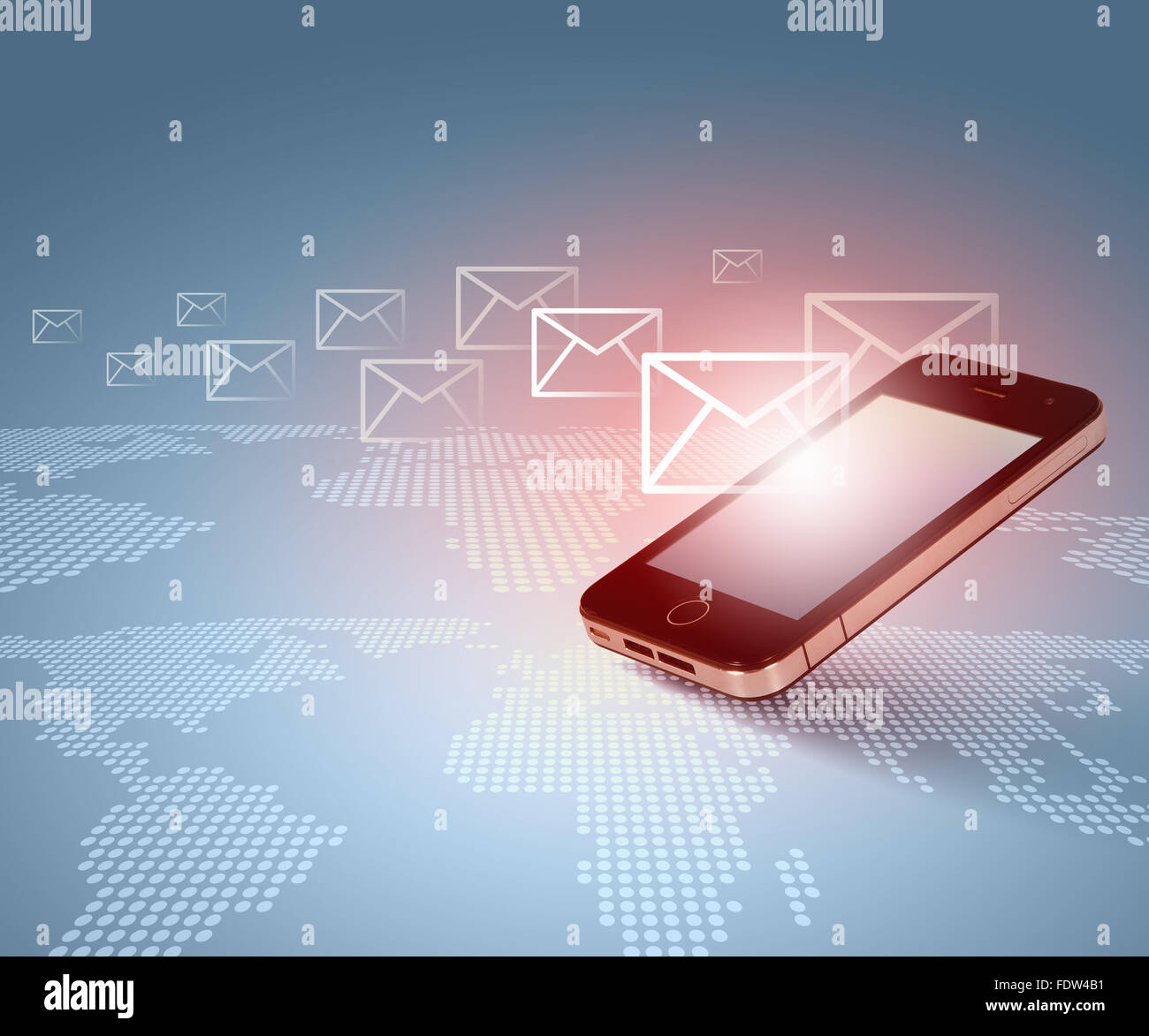 Modern communication technology illustration with messages and devices ...