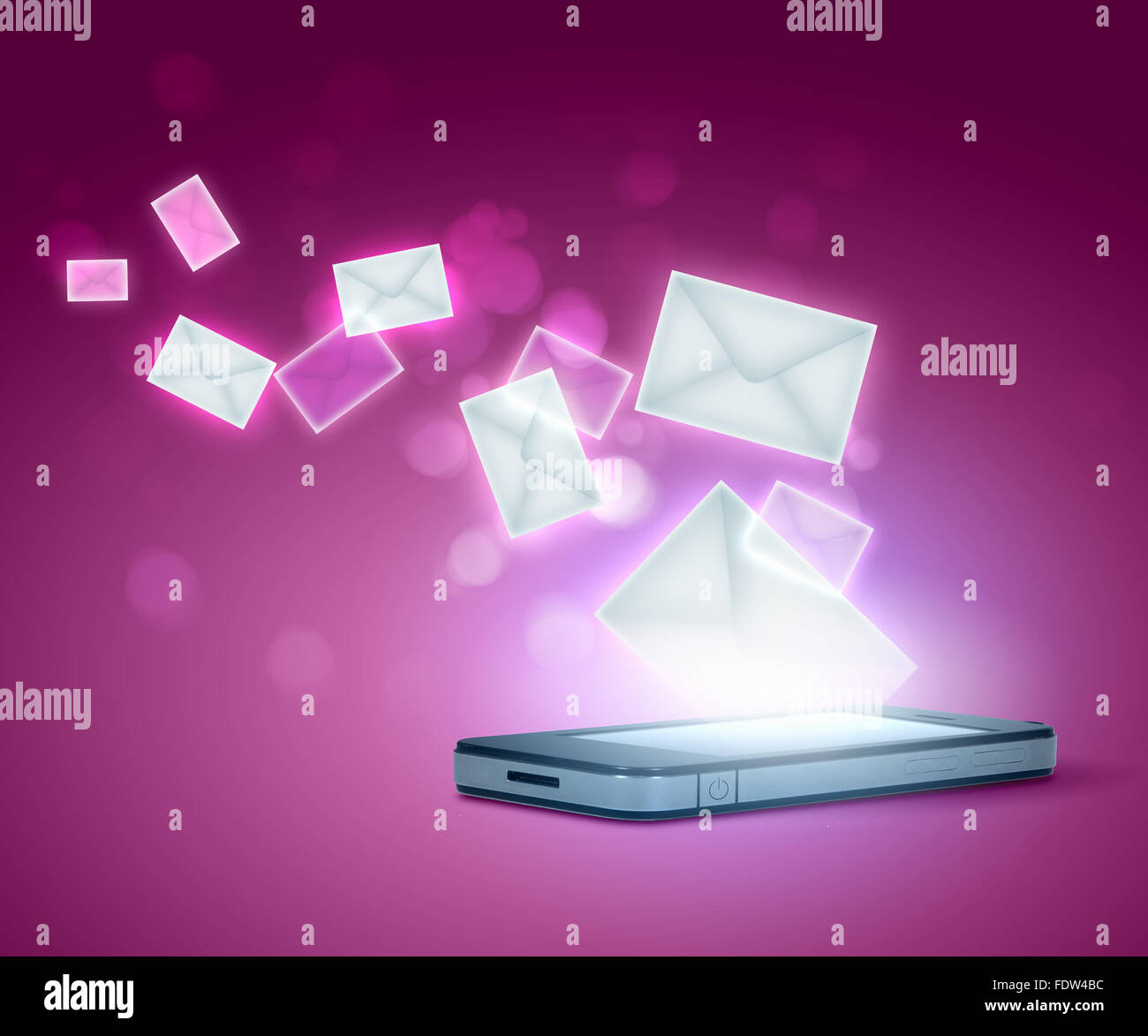 Modern communication technology illustration with messages and devices ...