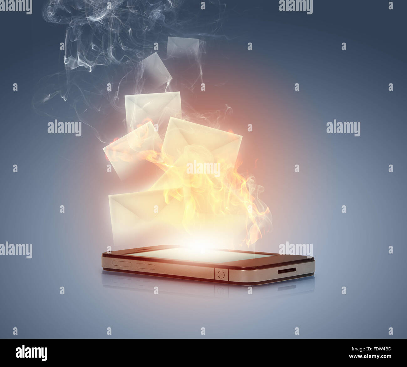 Modern communication technology illustration with messages and devices ...