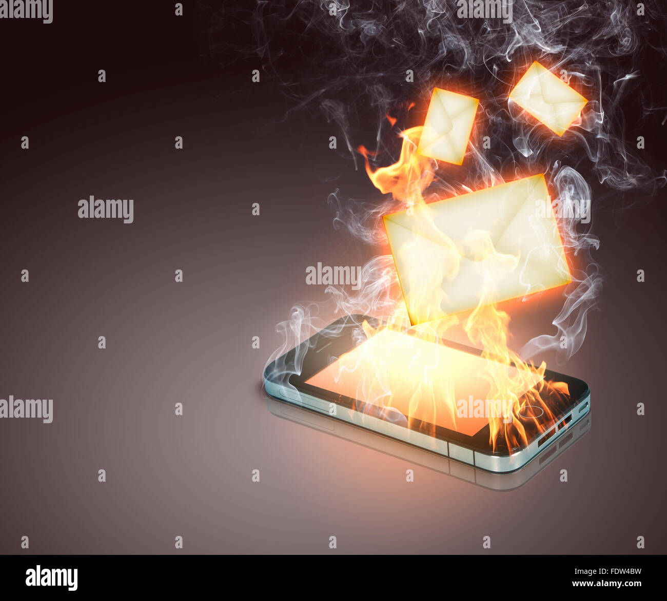 Modern communication technology illustration with messages and devices ...