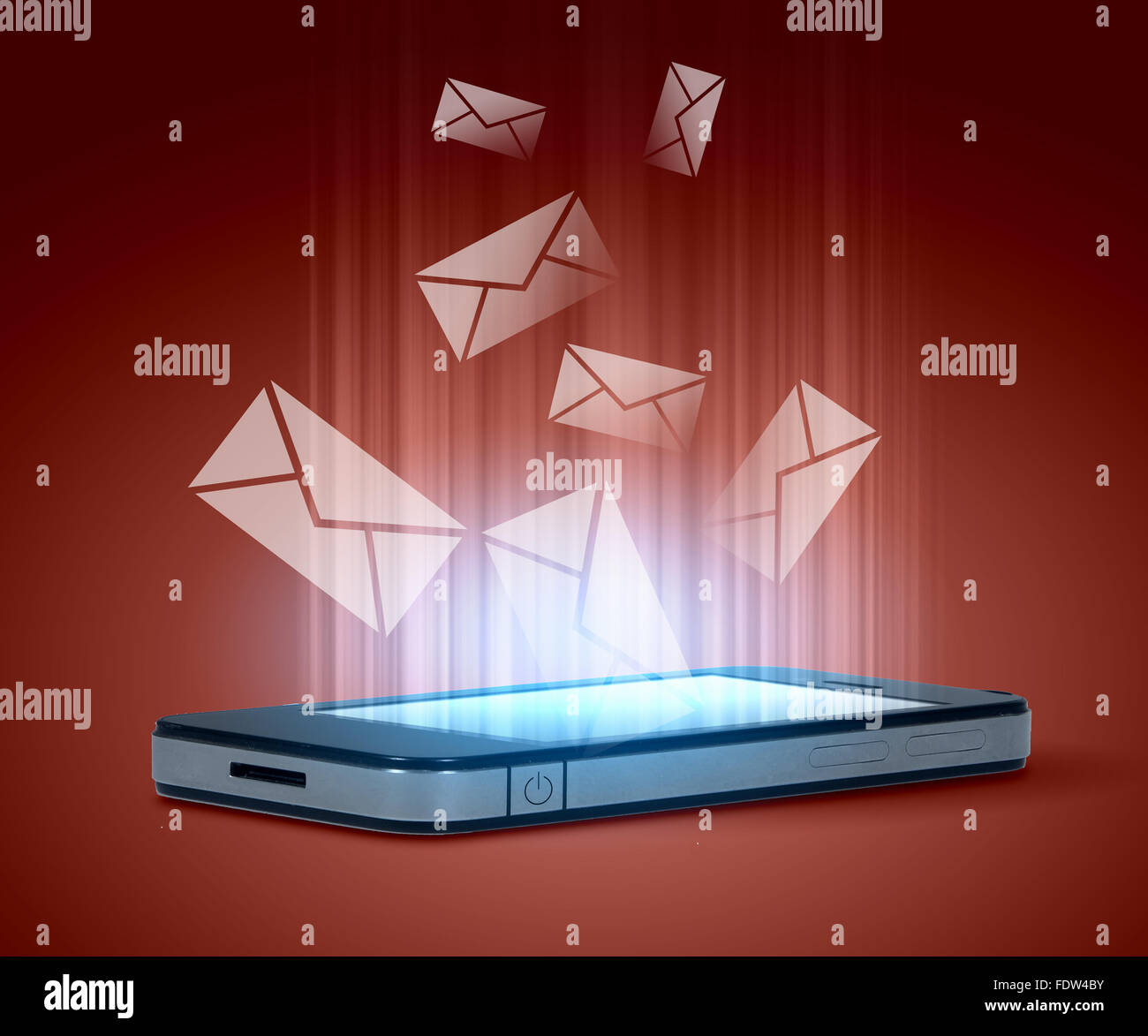 Modern communication technology illustration with messages and devices ...