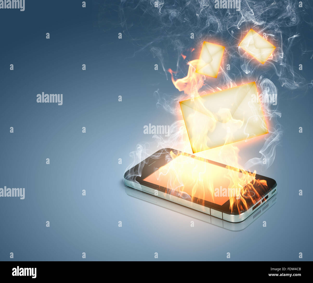 Modern communication technology illustration with messages and devices ...