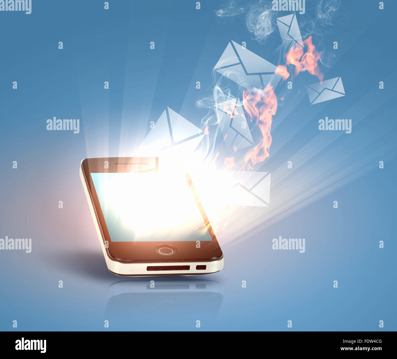 Modern communication technology illustration with messages and devices ...