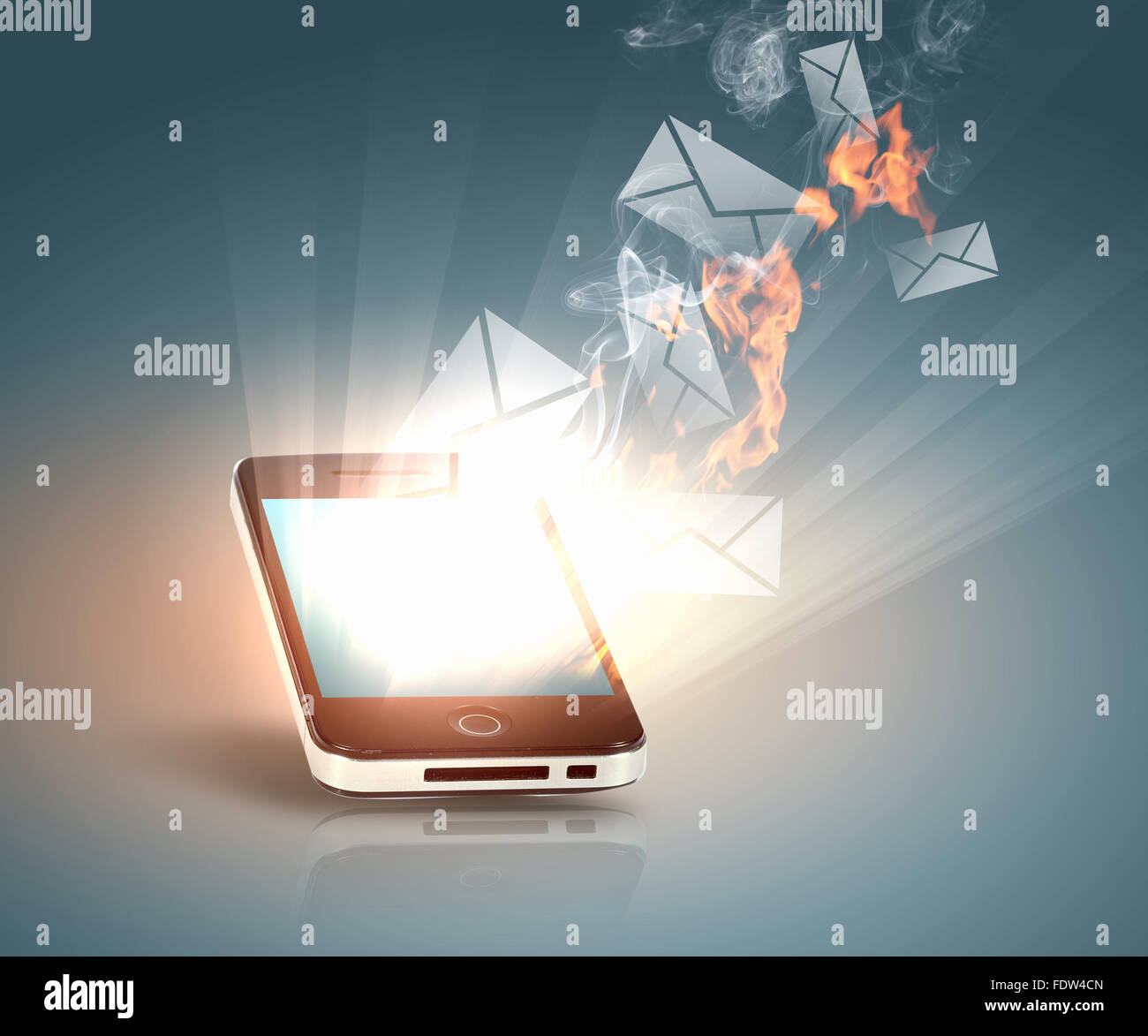 Modern communication technology illustration with messages and devices ...