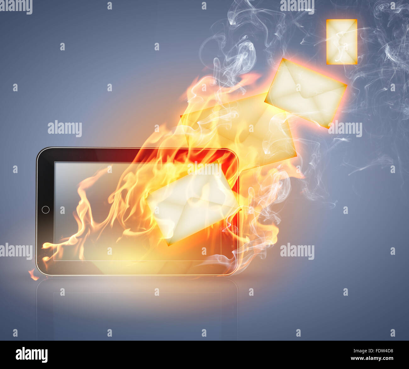 Modern communication technology illustration with messages and devices ...