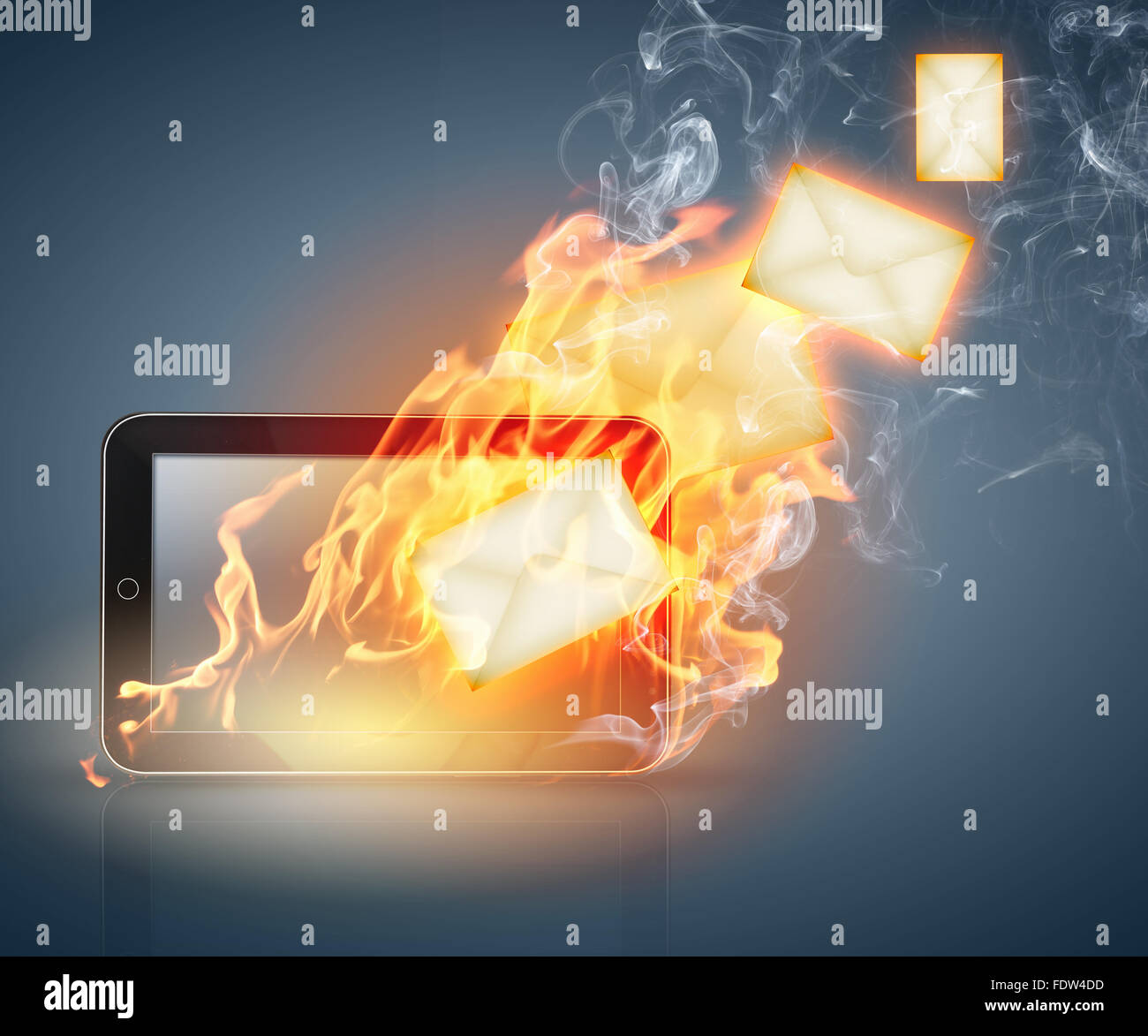 Modern communication technology illustration with messages and devices ...