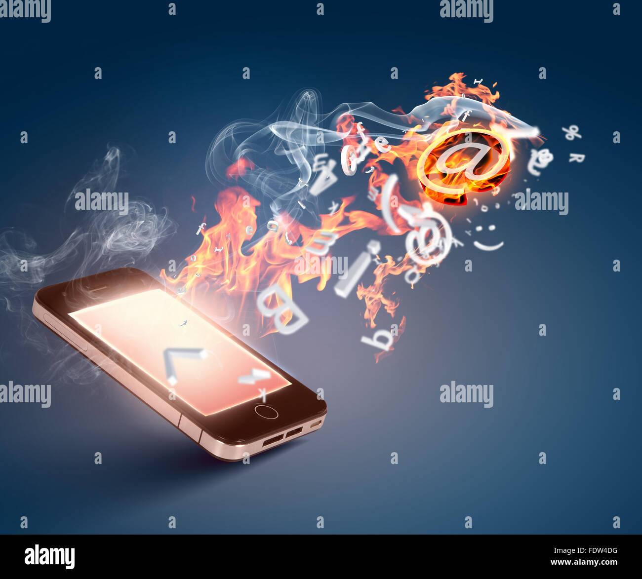 Modern communication technology illustration with messages and devices ...