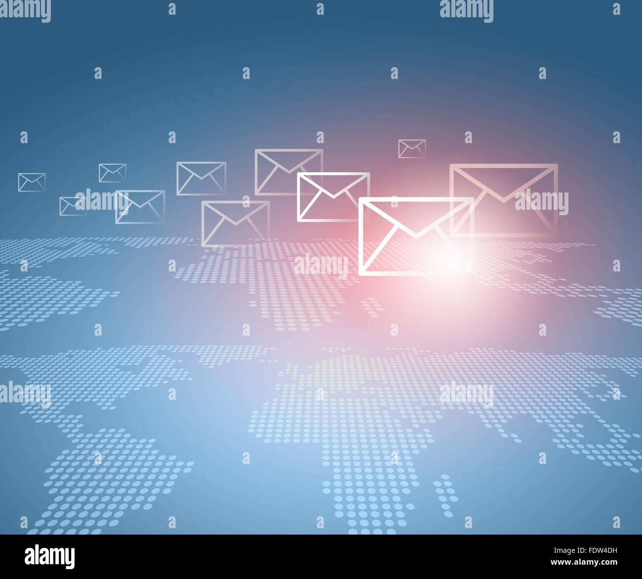 Modern communication technology illustration with messages and devices ...