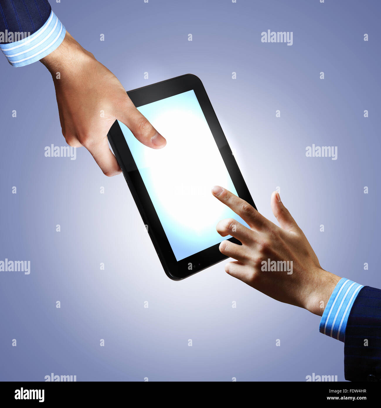Modern computer technology in business illustration with wireless ...