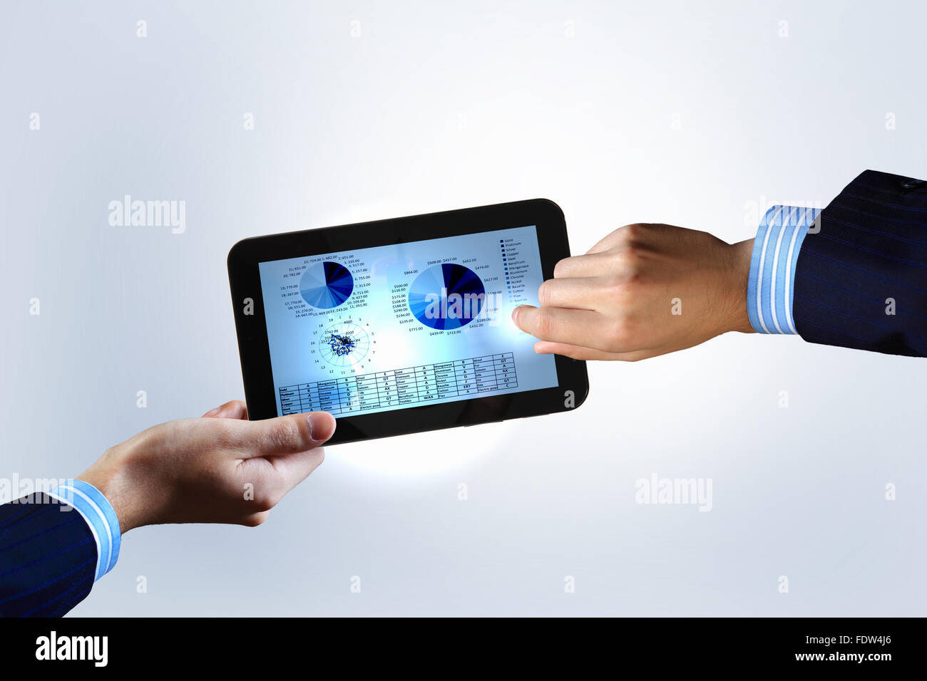 Modern computer technology in business illustration with wireless ...