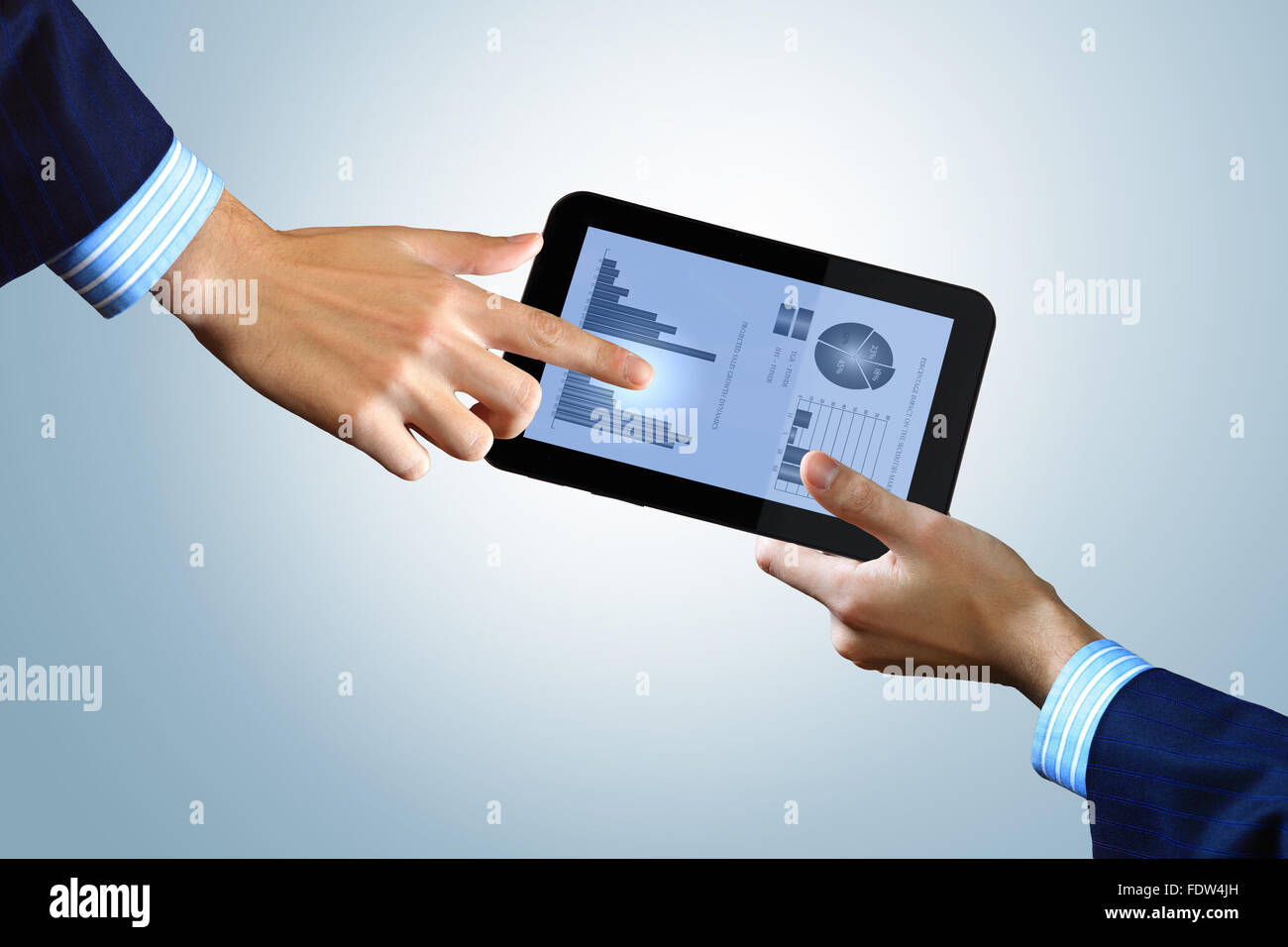 Modern computer technology in business illustration with wireless ...