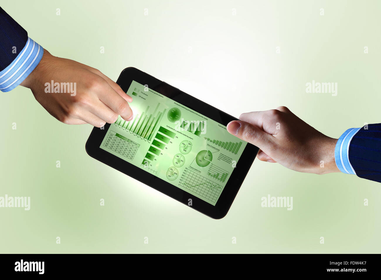 Modern computer technology in business illustration with wireless ...