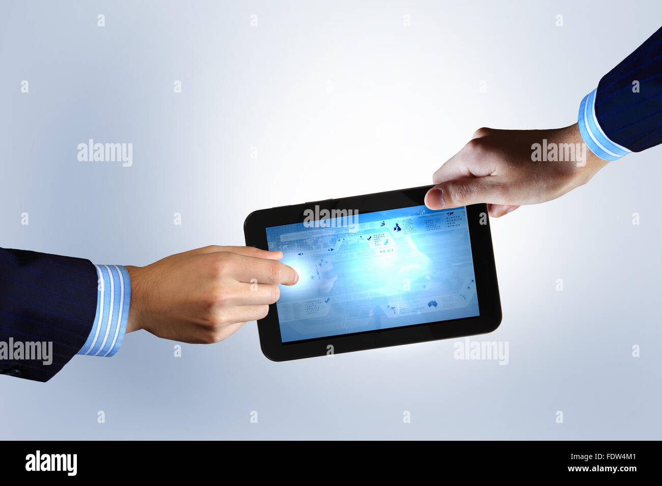 Modern computer technology in business illustration with wireless ...