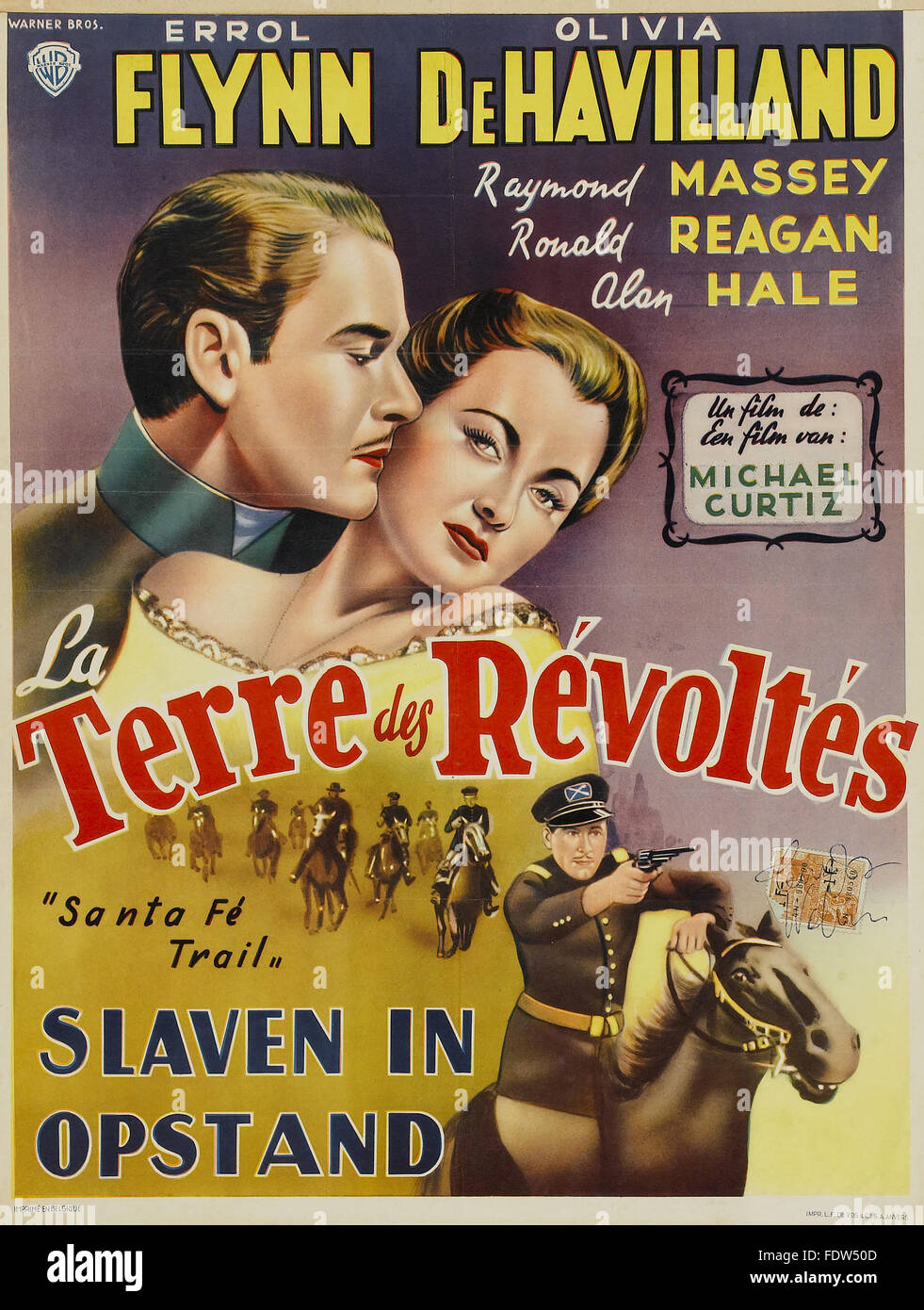 Santa Fe Trail (1940) - French Movie Poster Stock Photo - Alamy