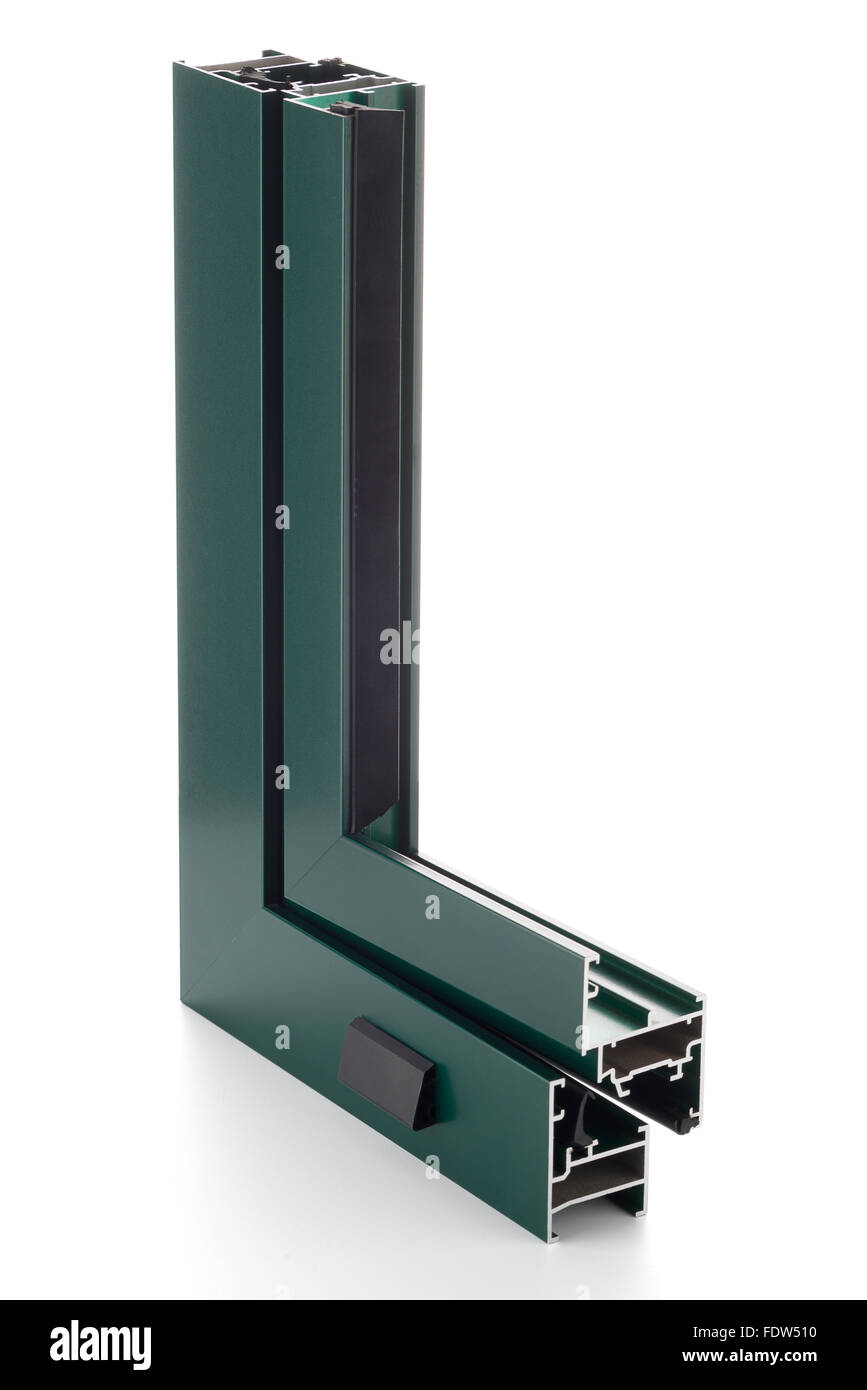 Aluminium window sample isolated on white background Stock Photo - Alamy