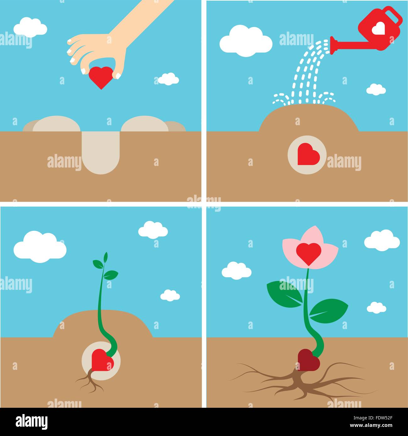 [EPS10] growing heart growing love Stock Vector Image & Art - Alamy