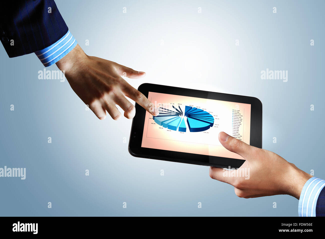 Modern computer technology in business illustration with wireless ...