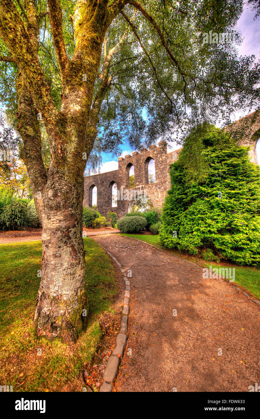 Portrait view taken inside McCaigs tower,a circular monument which sits ...