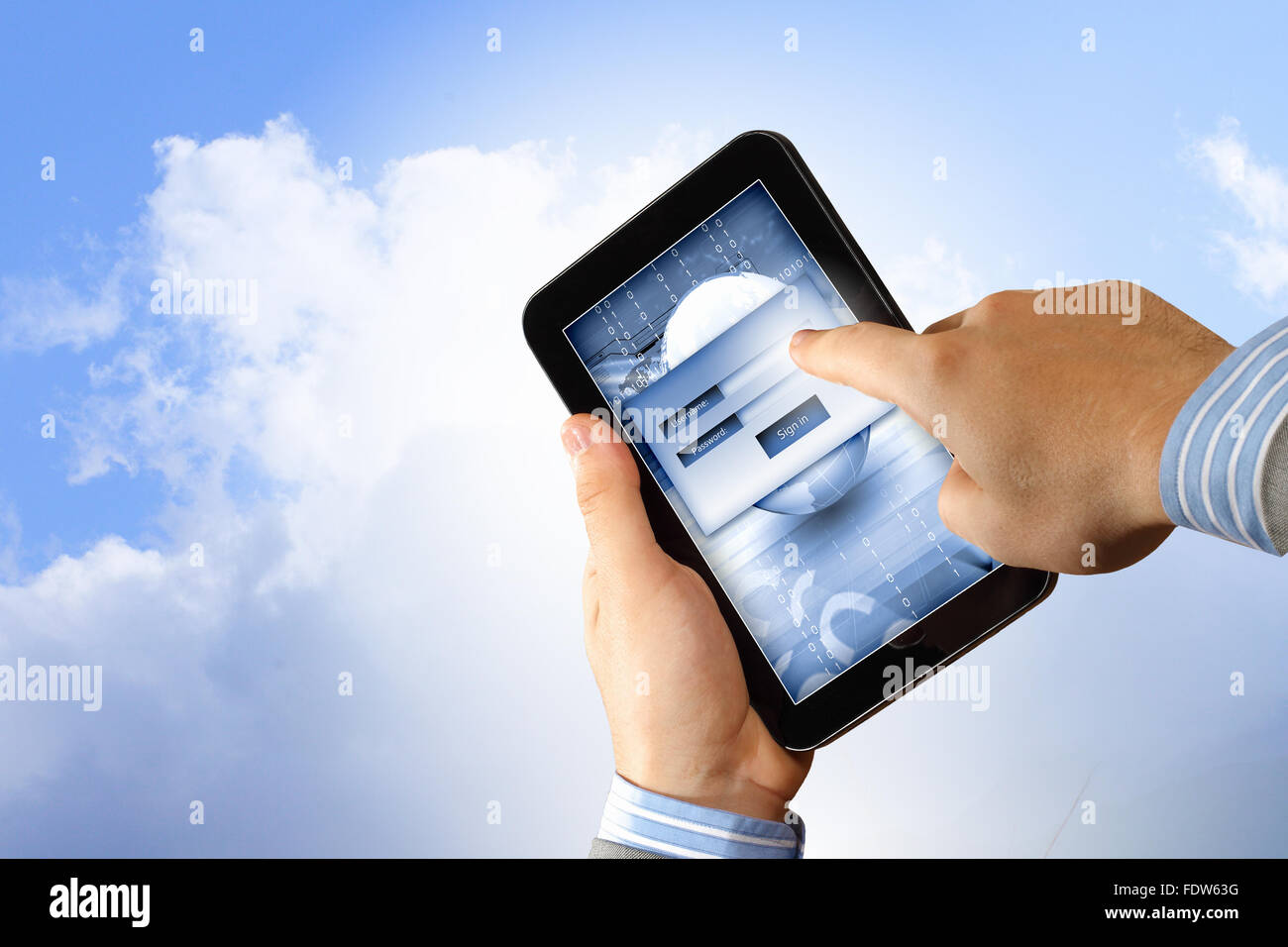 Login with email and password on computer screen Stock Photo - Alamy