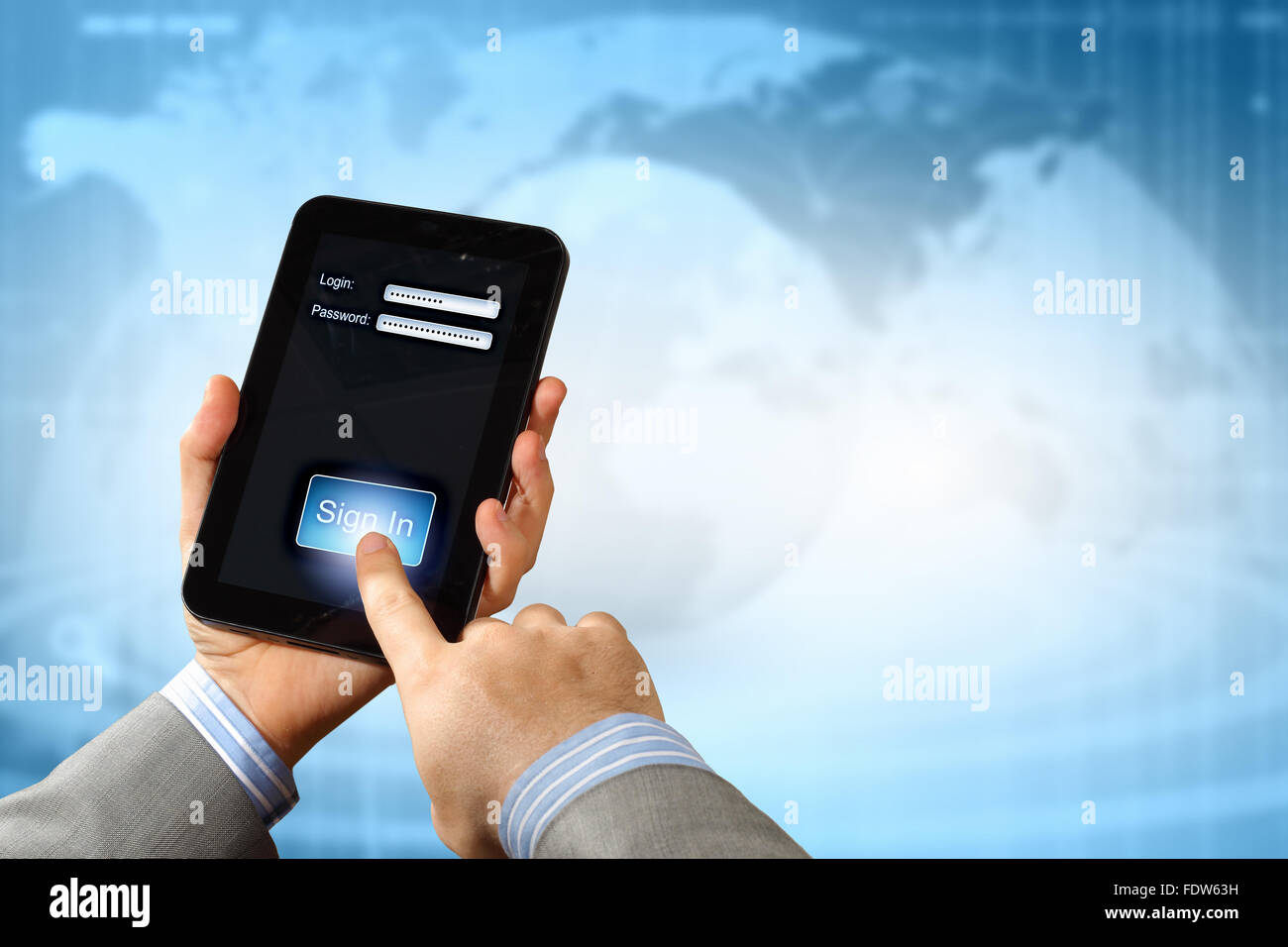 Login with email and password on computer screen Stock Photo - Alamy
