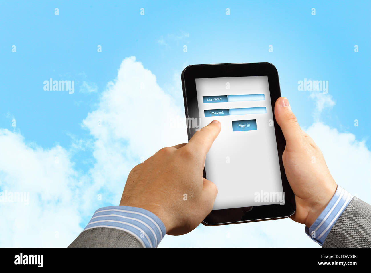 Login with email and password on computer screen Stock Photo - Alamy